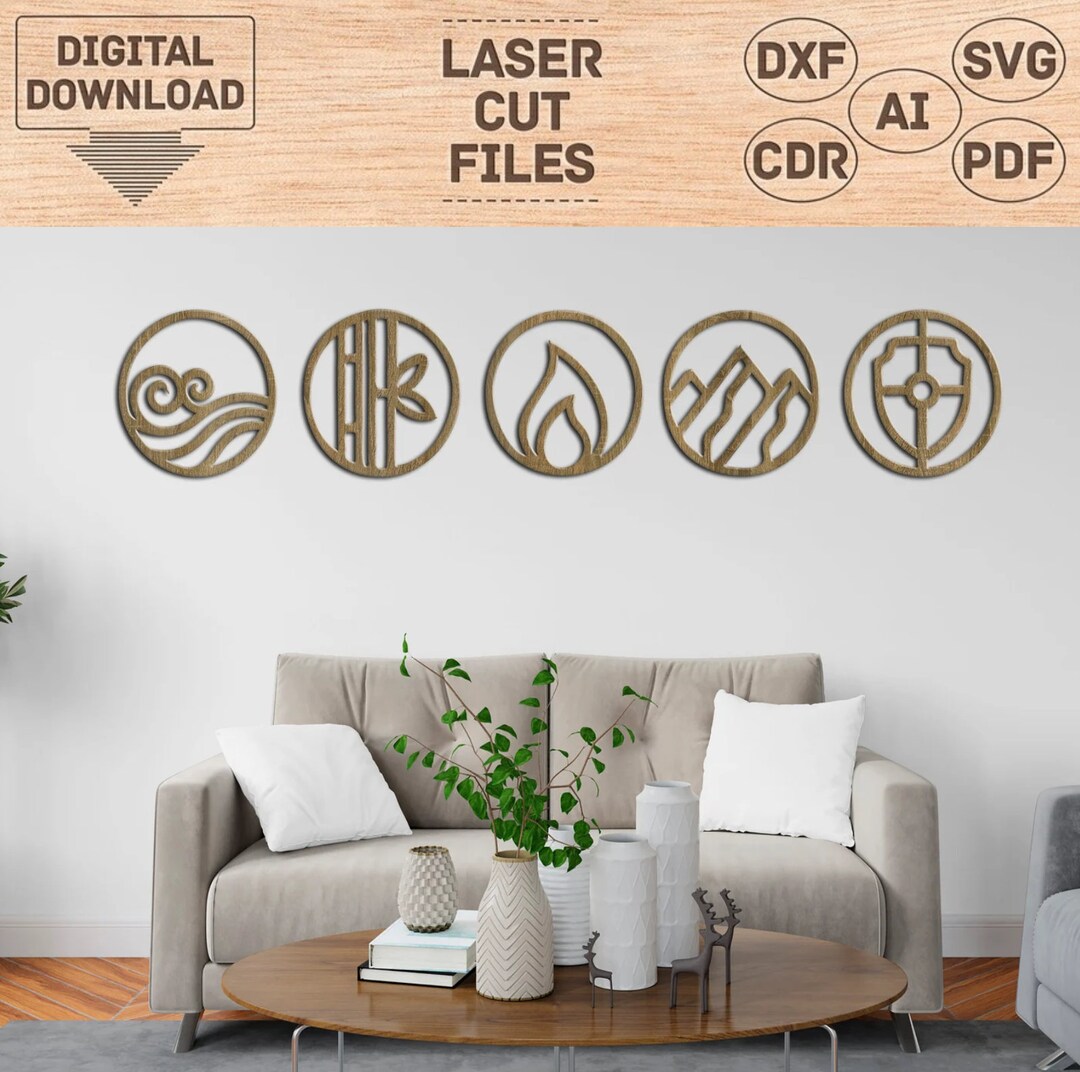 Elements Laser Cricut, Elements Wall Decor Svg, Elements Wall Decor Pdf ...