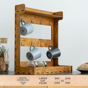 Wooden Cup Shelf Svg, Cup Shelf Svg, Cup Shelf Pdf, Cup Shelf Pattern ...