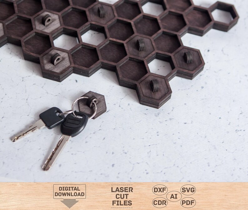 Key Holder Digital File, Key Holder Laser Cut File, Key Holder Svg, Key ...