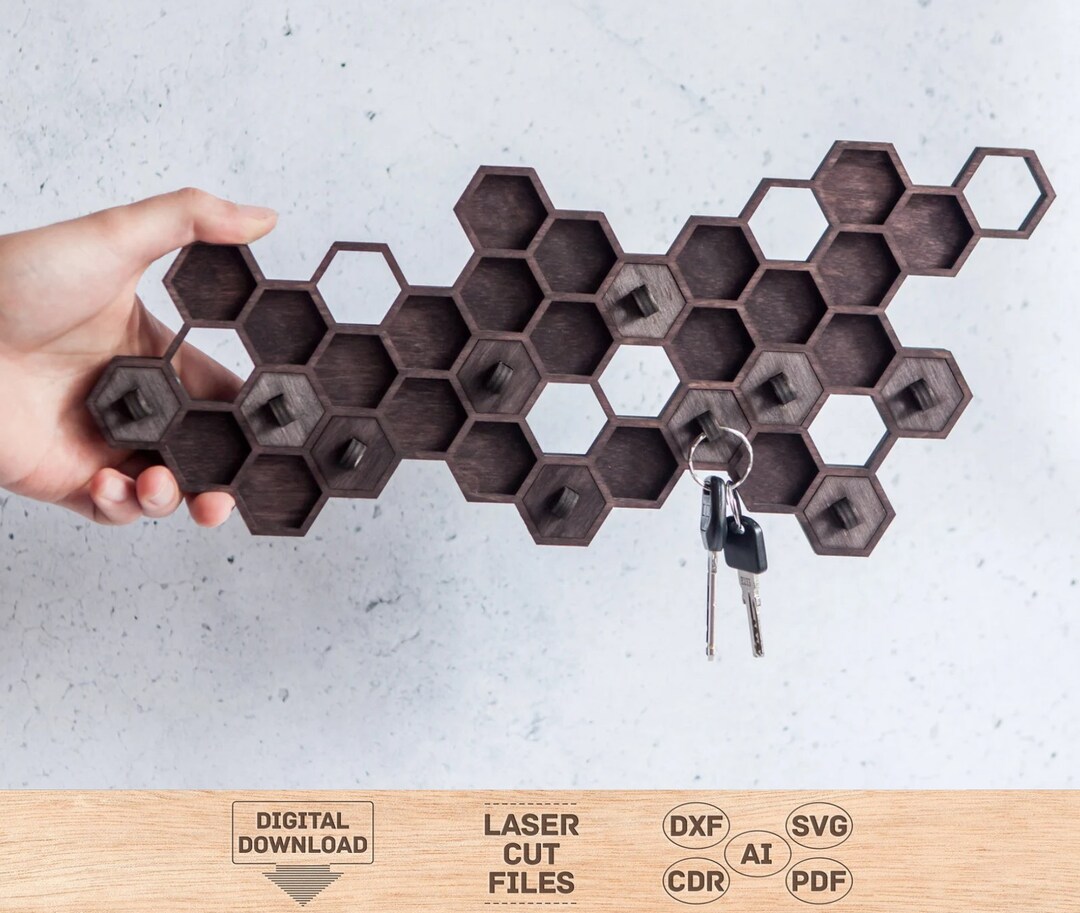 Wooden Key Holder Svg, Wooden Key Holder Pdf, Wooden Key Holder Pattern ...