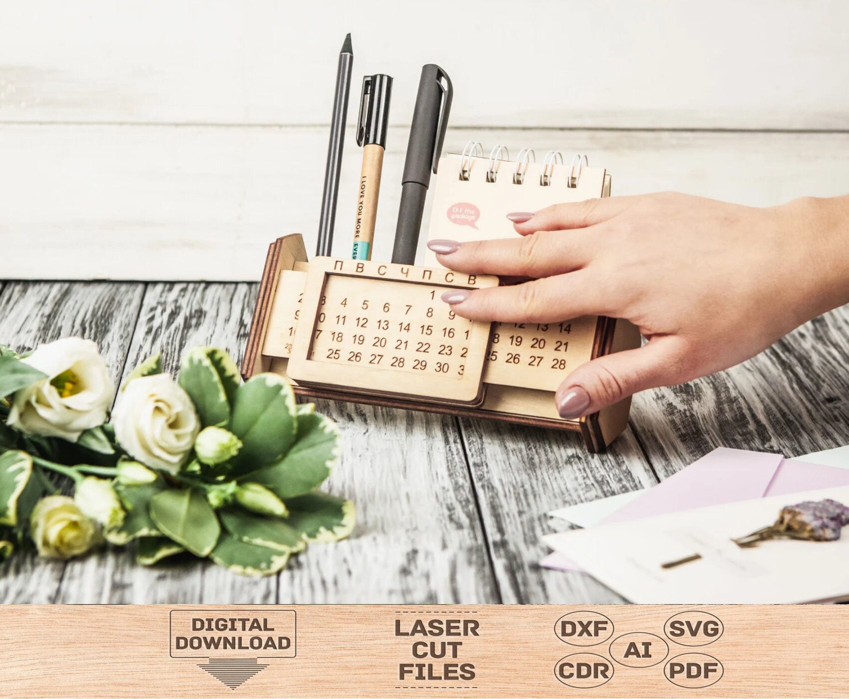 Calendar Svg File Perpetual Calendar Laser Cut File - Etsy Canada