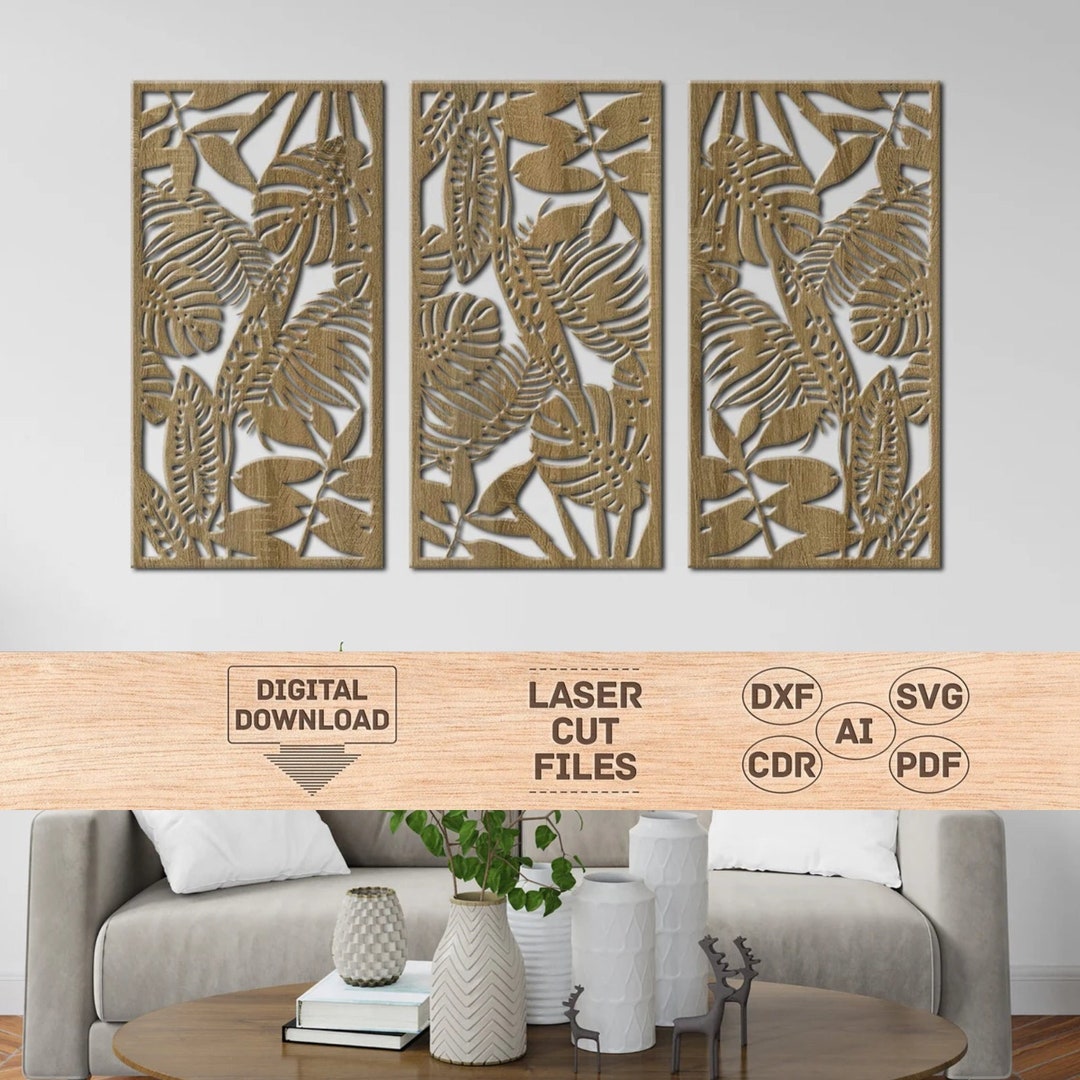 Monstera Wall Art, Monstera Wall Decor, Monstera Svg, Monstera Pdf ...