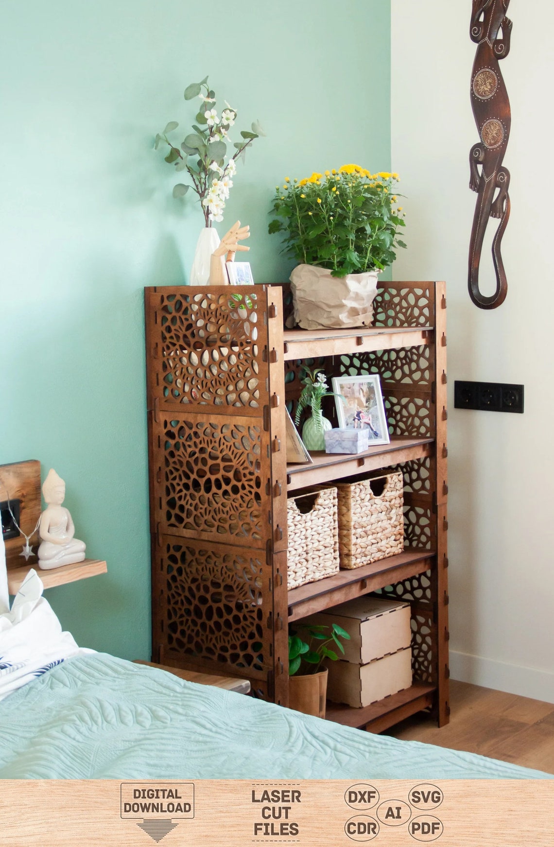 Display Shelf Svg Filebookshelf Wooden Svg Laser Cut - Etsy