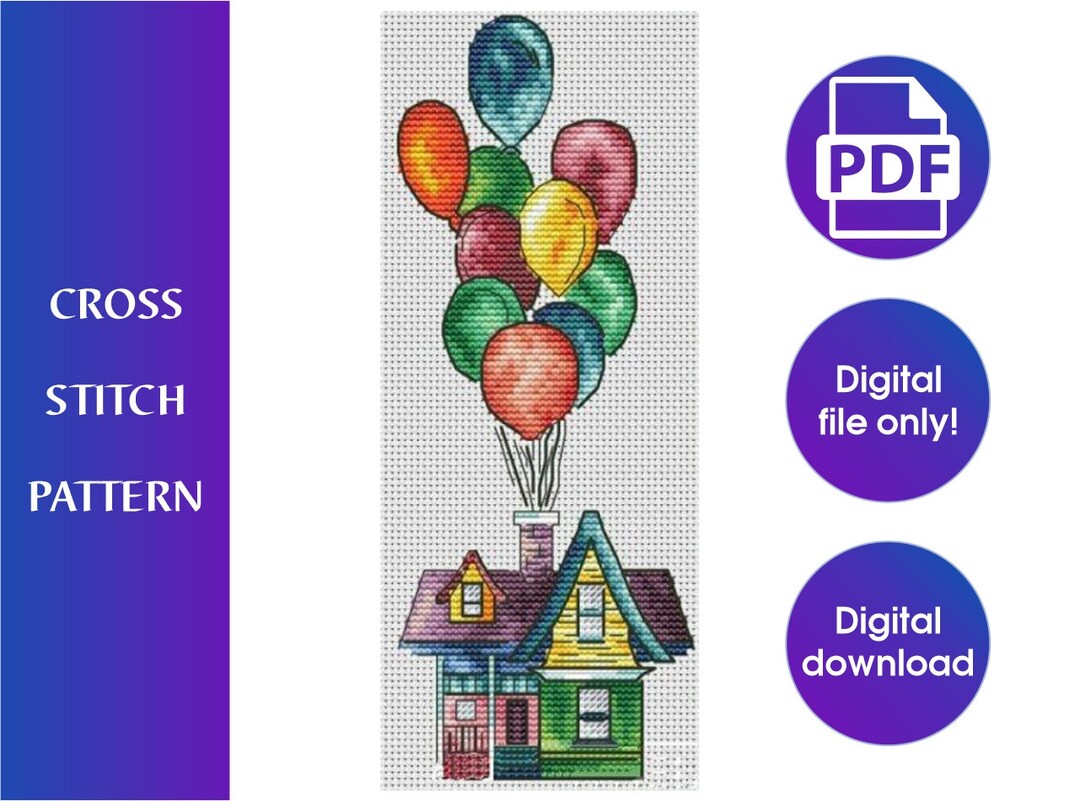 Balloons Cross Stitch Pattern,home Cross Stitch Pattern,balloons ...