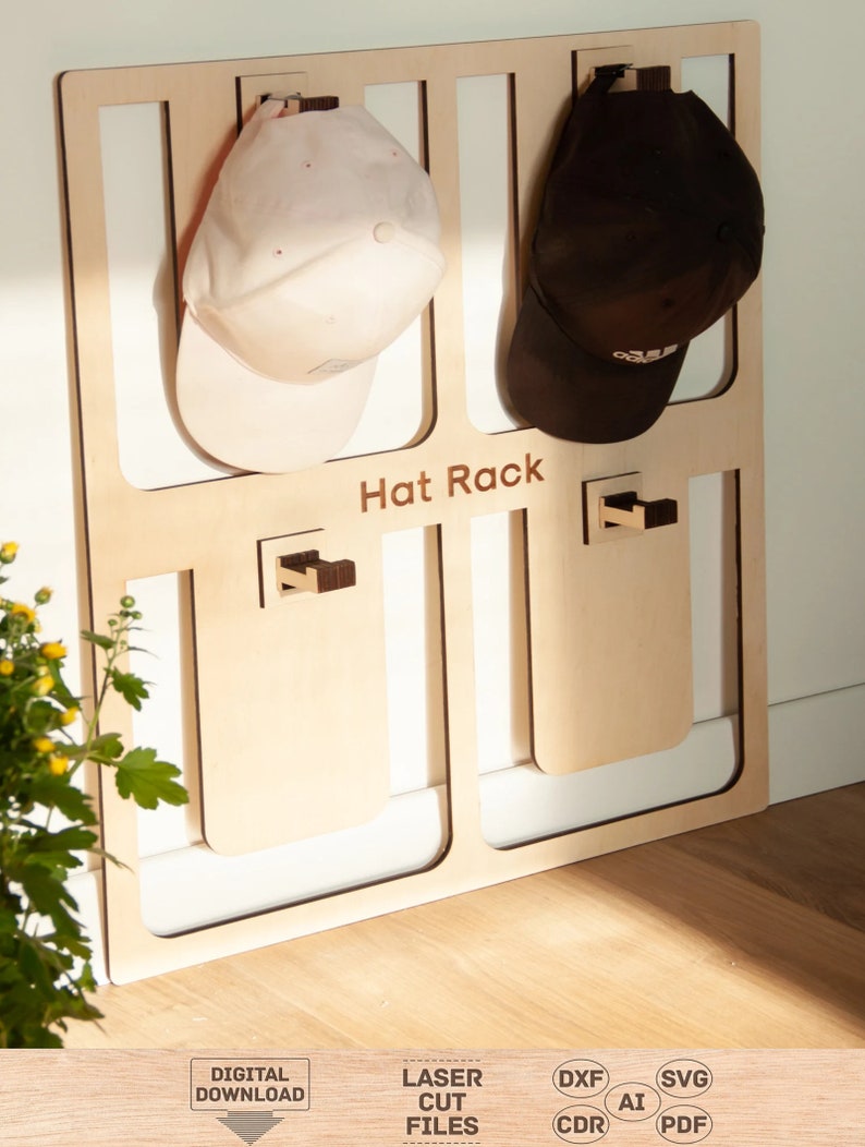 Cap Rack Dxf Cap Rack Pdf Hat Rack Dxf Hat Storage Svg - Etsy