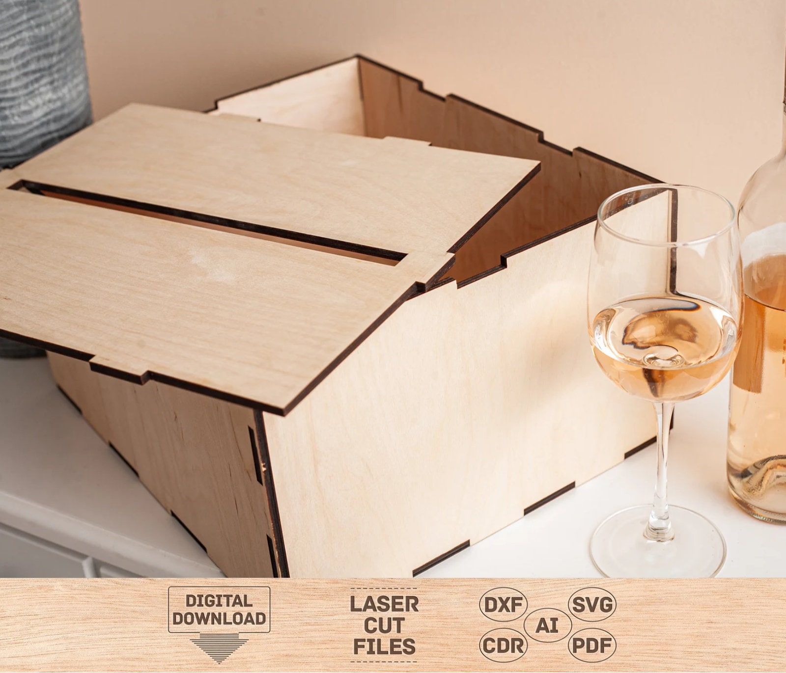 Card Box Svg Laser Cut File Wedding Card Box Laser Cut File - Etsy ...