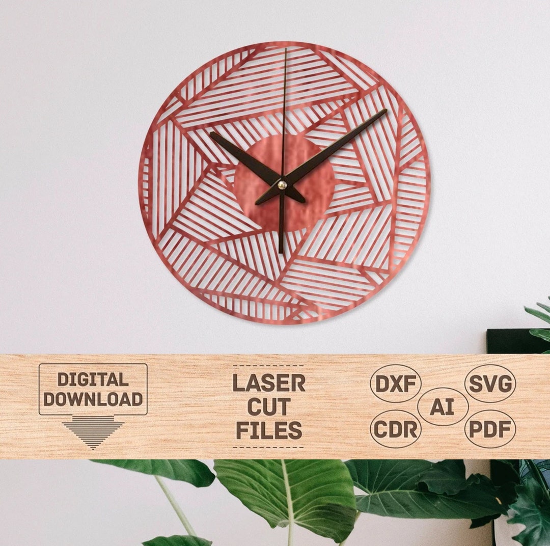 Wall Clock Svg, Wall Clock Dxf, Wall Clock Pattern Svg, Wall Clock Ai ...