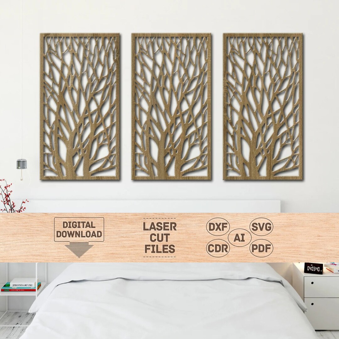3 Panel Wall Art Svg, Tree of Life Wall Art Svg, Tree of Life Svg, Tree ...