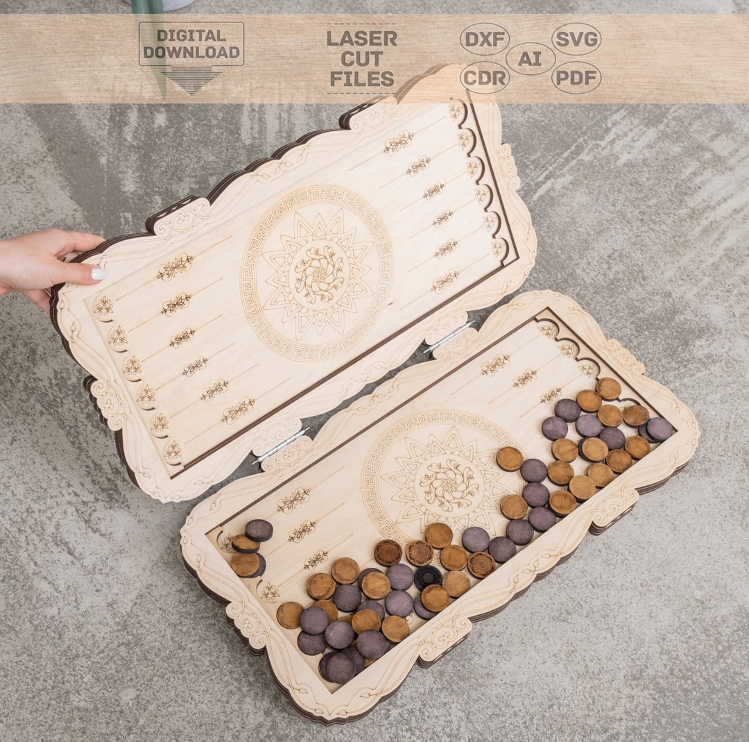 Backgammon Svg, Backgammon Laser Cut, Backgammon Pattern, Wooden ...