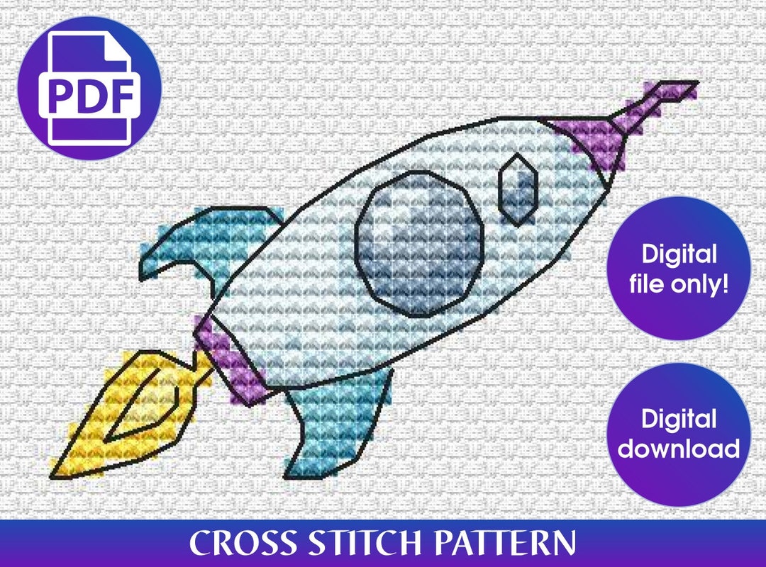 Rocket Cross Stitch Pattern,rocket Pattern,rocket Pdf,instant Download ...