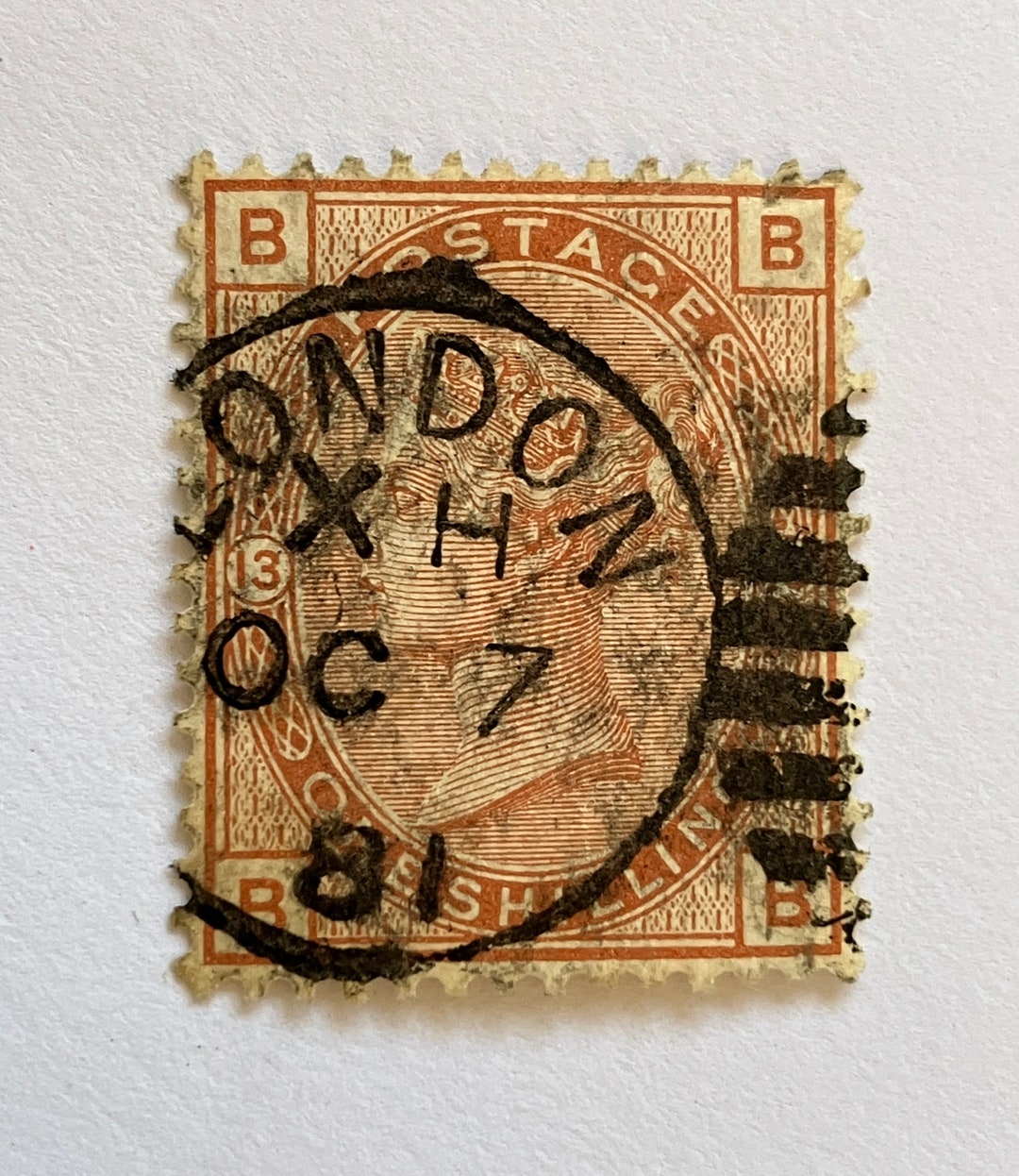 Queen Victoria Stamp, One Shilling Stamp, Orange Brown Stamp 1881 ...