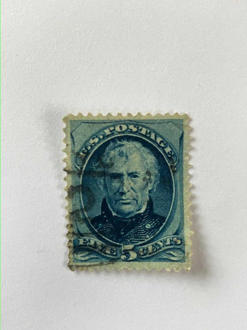 US Postage Stamps, 5 Cent Taylor Stamp, 1800s Antique USA Stamps, Old ...