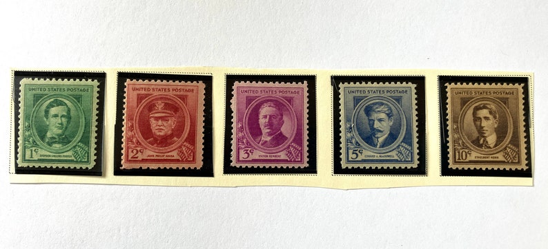 US Postage Stamps 1940 Famous Americans Complete Set - Etsy