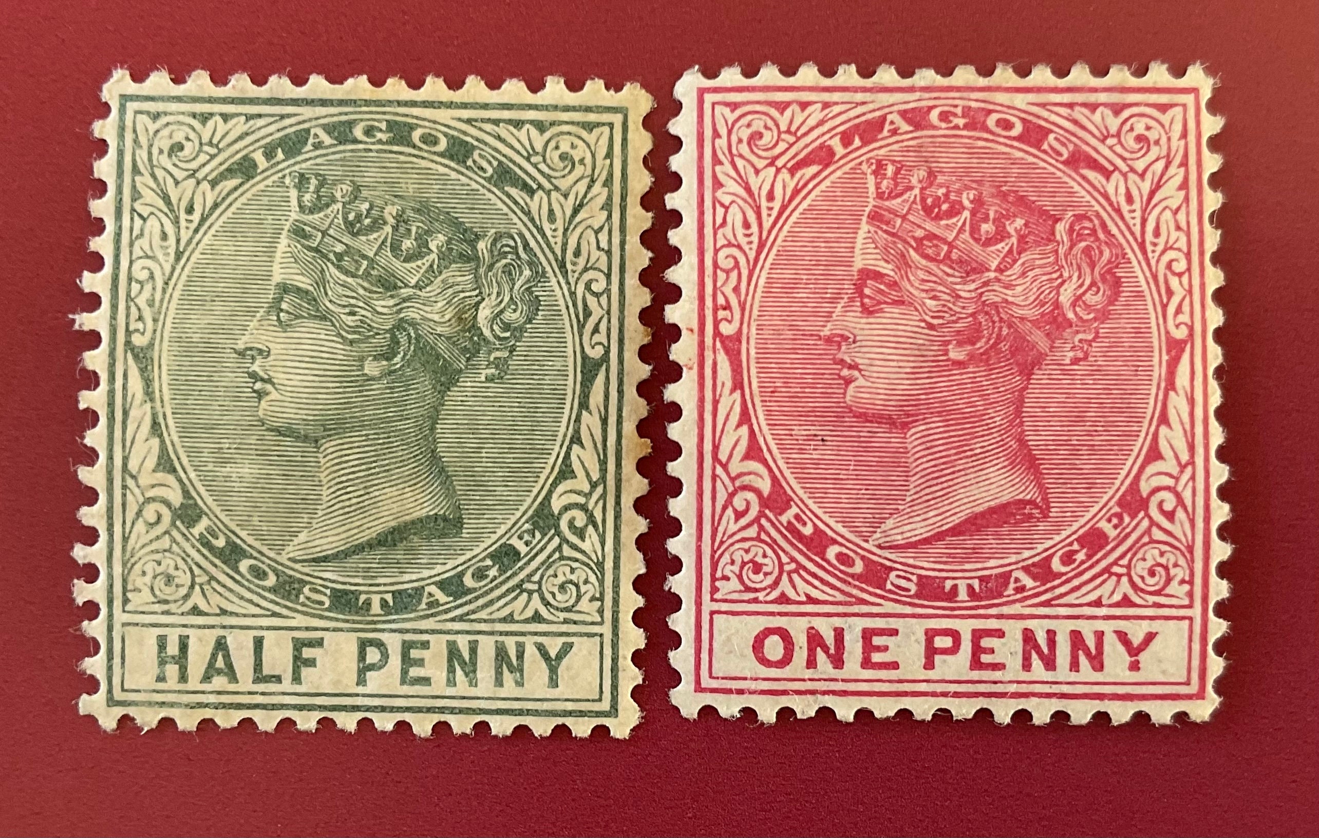Queen Victoria Lagos Stamps X 2 Half Penny / One Penny - Etsy