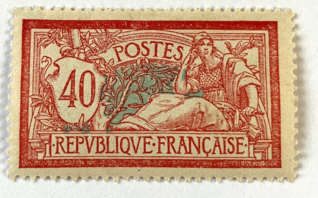 French Stamp, 40 Postes 1900 Liberty & Peace Hinged Stamp Used Crafts ...