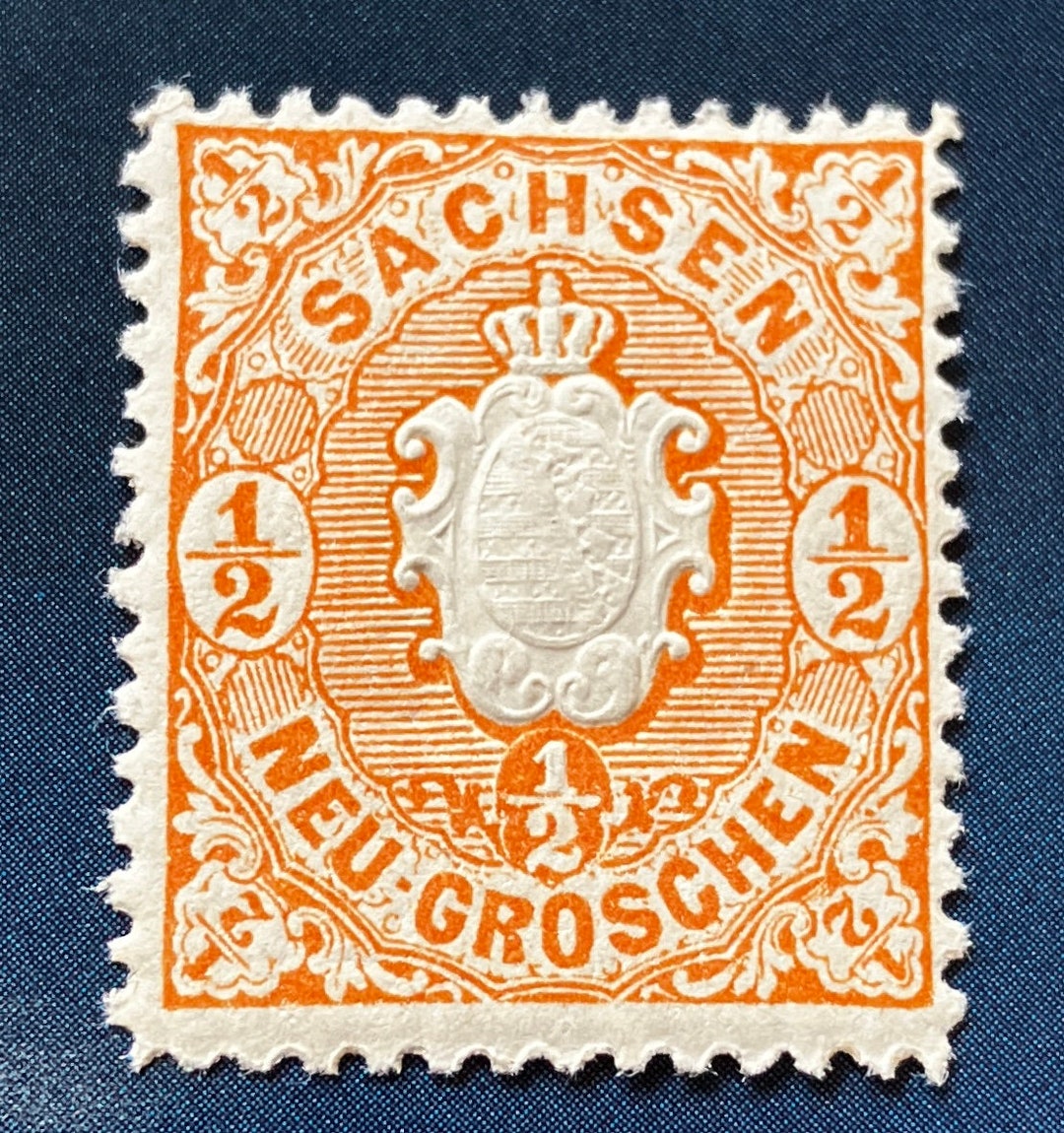 Sachsen Stamp, Neu Groschen Germany Stamp Half Ngr, Crafts Antique ...