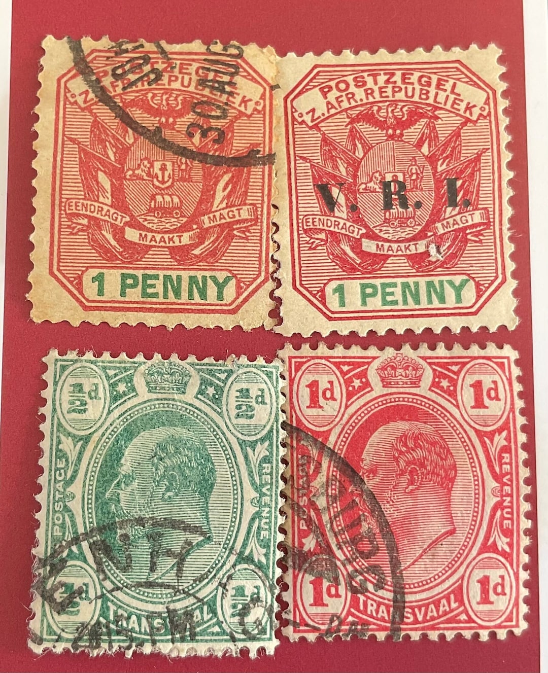 Transvaal Stamps X 4 Half Penny / One Penny X 3 Stamps, Crafts Antique ...