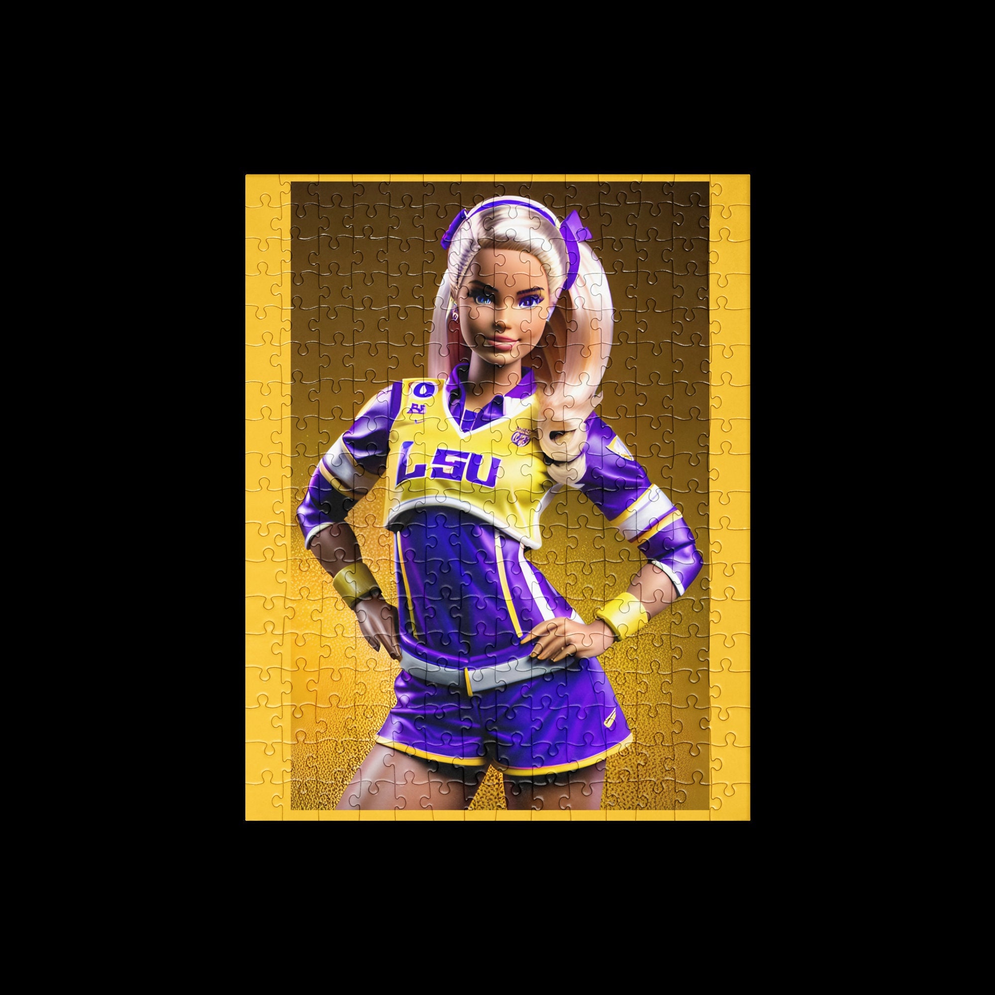 Lsu-barbie Cheerleader Themed Jigsaw Puzzle A Fun - Etsy