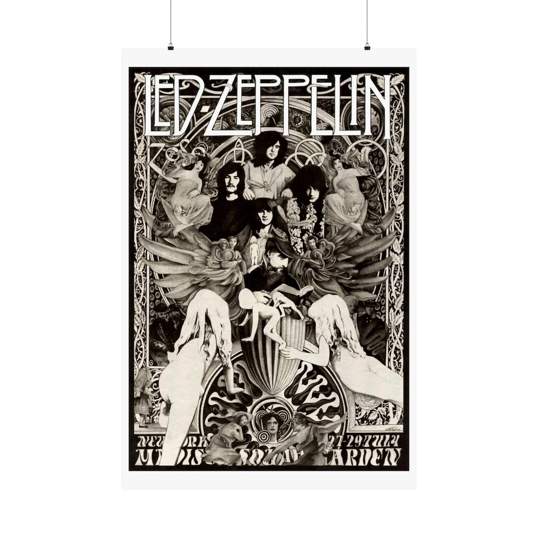 Led Zeppelin Poster: 1973 Madison Square Garden Concert Vintage Rock ...