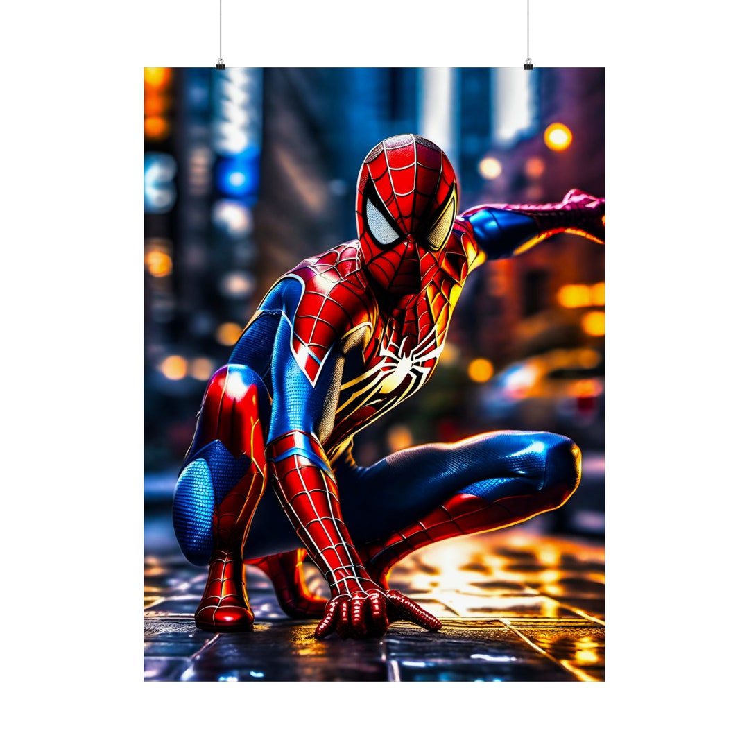 Dynamic Spiderman Action Pose Poster A Perfect Room - Etsy