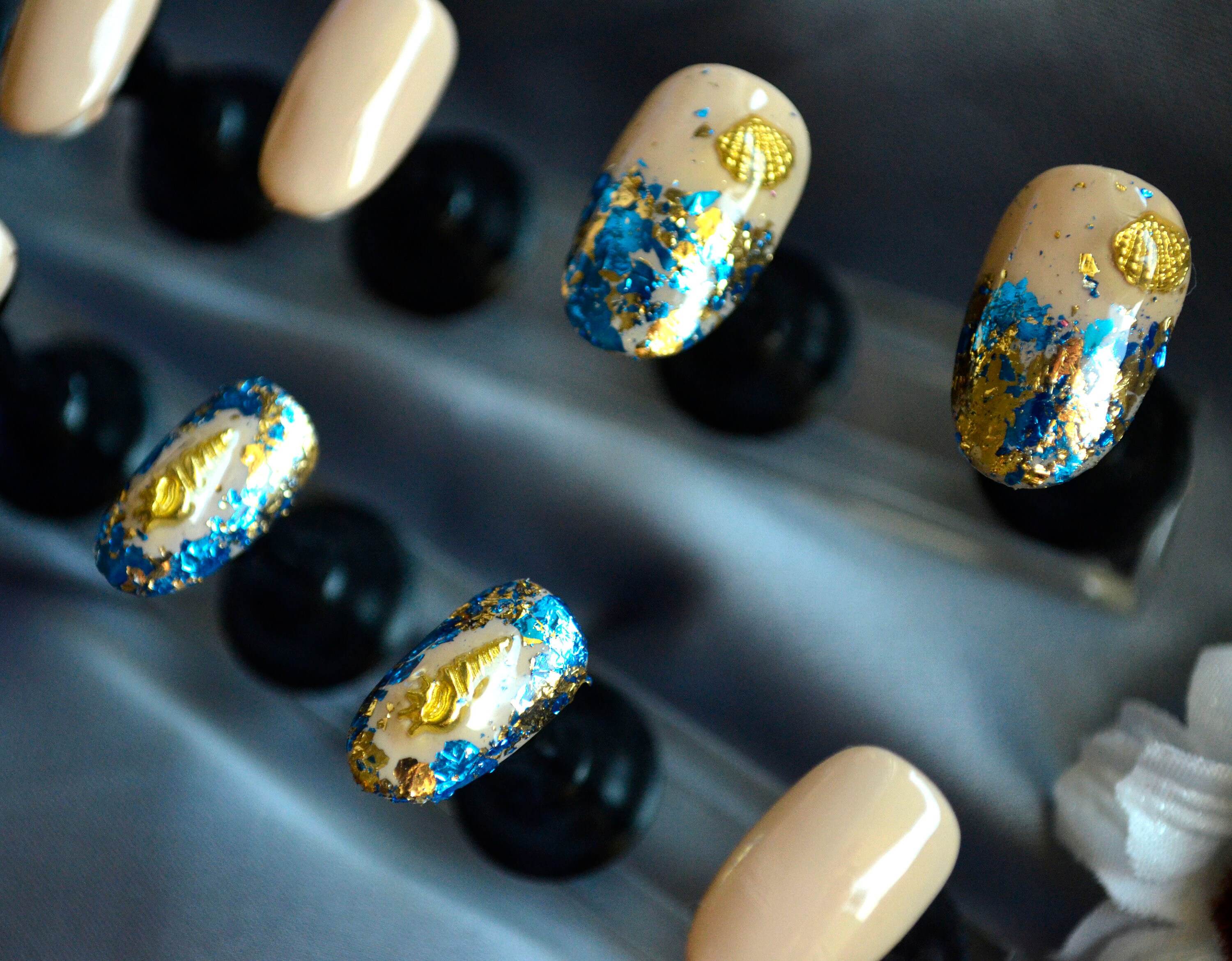 Under the Sea Press on Nails With 3D Sea Shell Beautiful Sea | Etsy