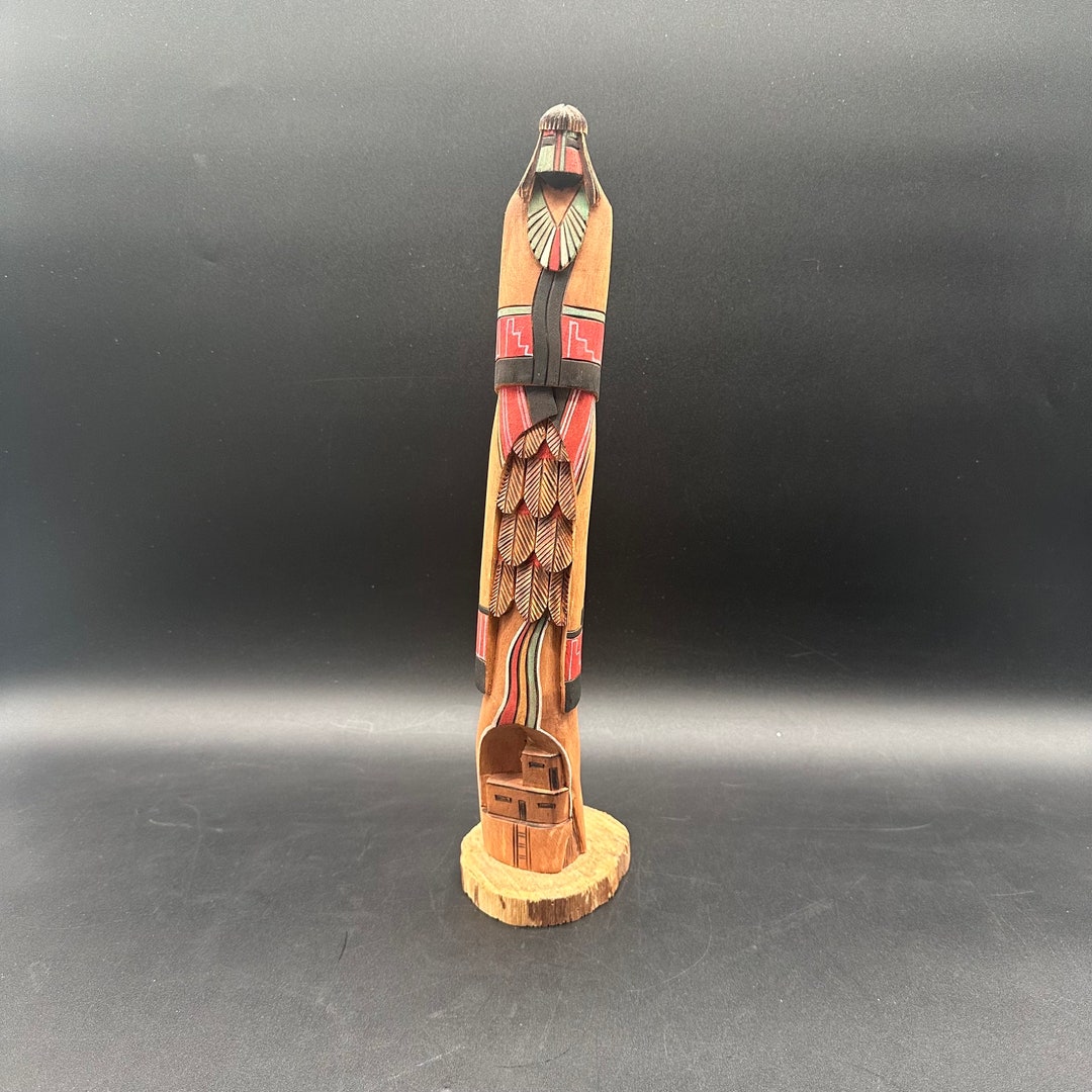 Signed Hand Carved Painted Wood Hopi Corn Maiden Kachina Doll / Native ...
