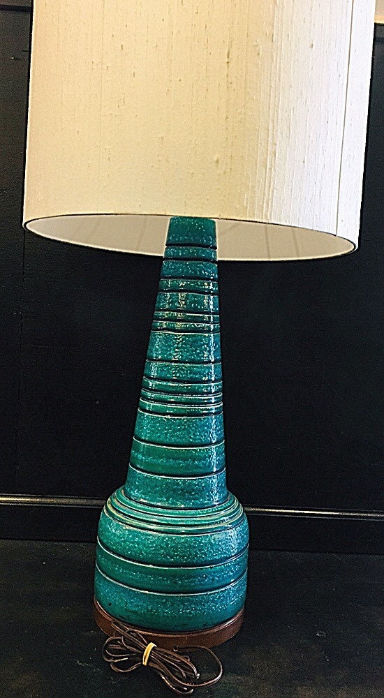 Gorgeous Mid Century Modern Turquoise Lamp by Rosenthal Netter for ...