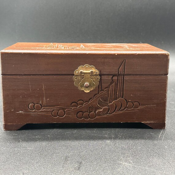 Vintage Asian Wooden Carved Nesting Boxes / Set of 3 … - Gem
