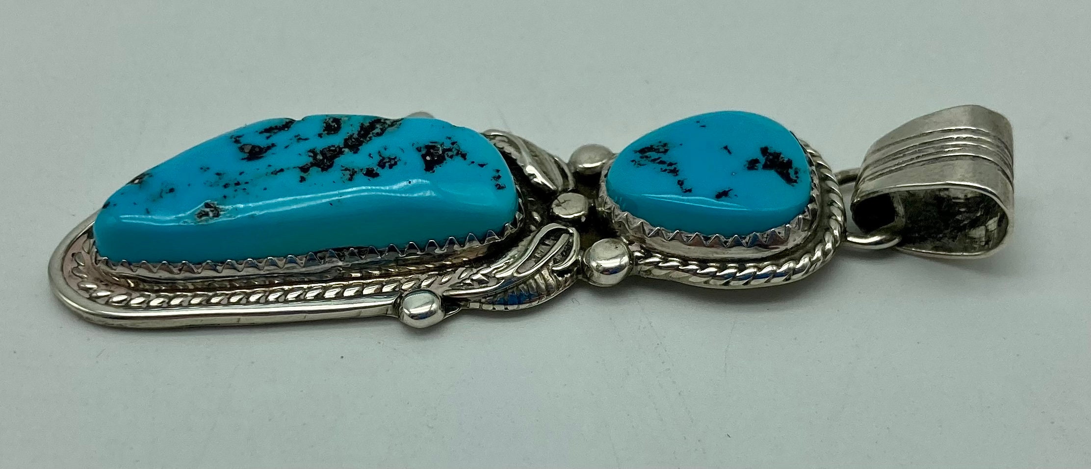 Artist Signed Native American Handmade Sterling Silver Pendant With 2 ...