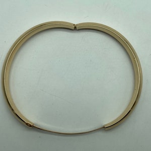 14 Karat Gold Bangle Bracelet With Locking Slide Clasp and Hinge Joint ...
