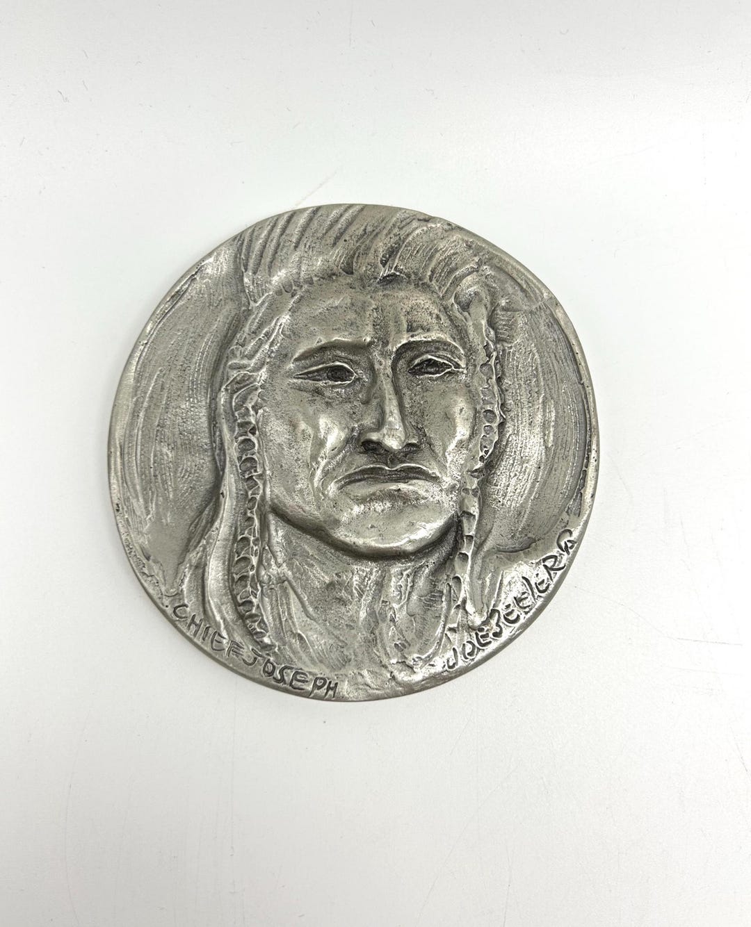 Joe Beeler Native American Pewter Medallion Commissioned by Eddie Basha ...