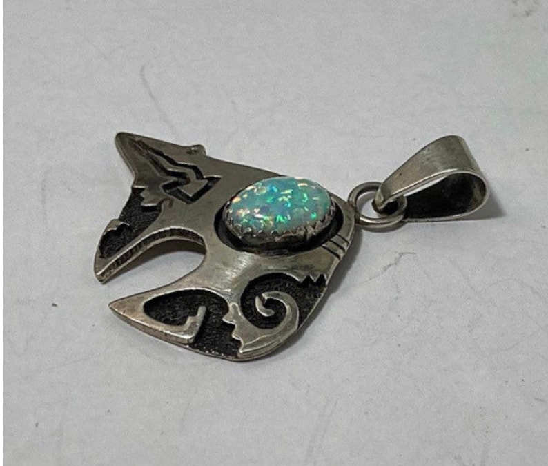 Artist Signed Hopi Handmade Sterling Silver and Fire Opal - Etsy