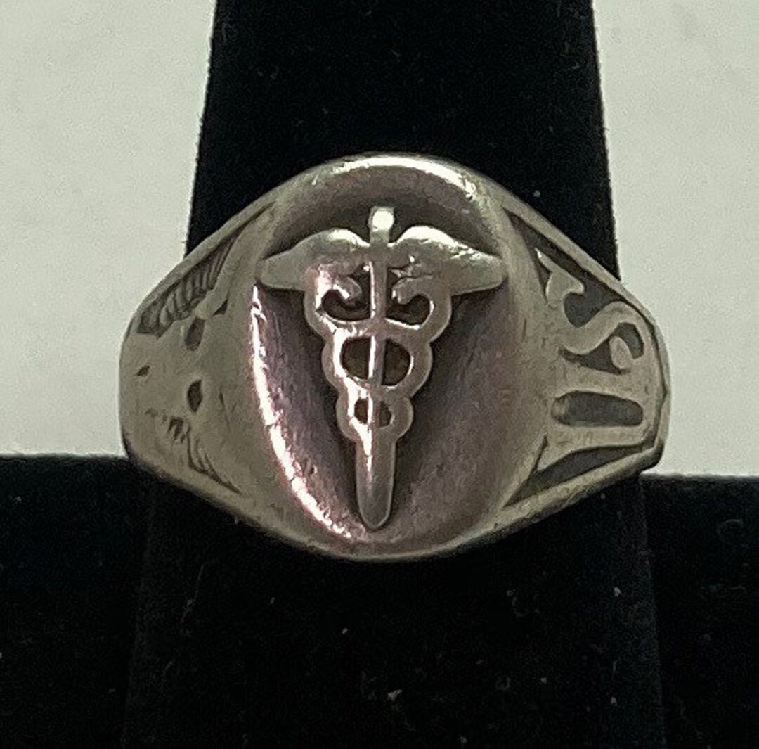 Sterling Silver Medical Corps Caduceus Ring / U.S. Medical Corps ...