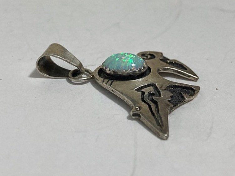 Artist Signed Hopi Handmade Sterling Silver and Fire Opal - Etsy