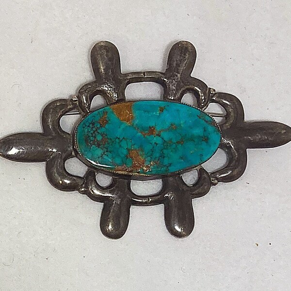 Turquoise Brooch - Etsy