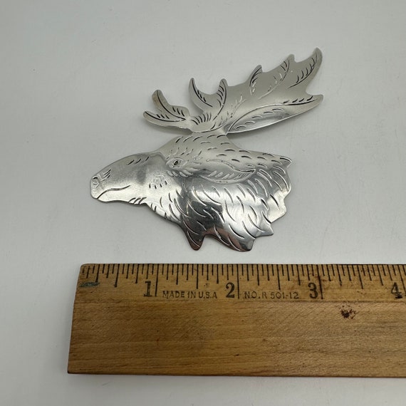 Signed Ben S Moose/Elk Sterling Silver Brooch/Pin / V… - Gem