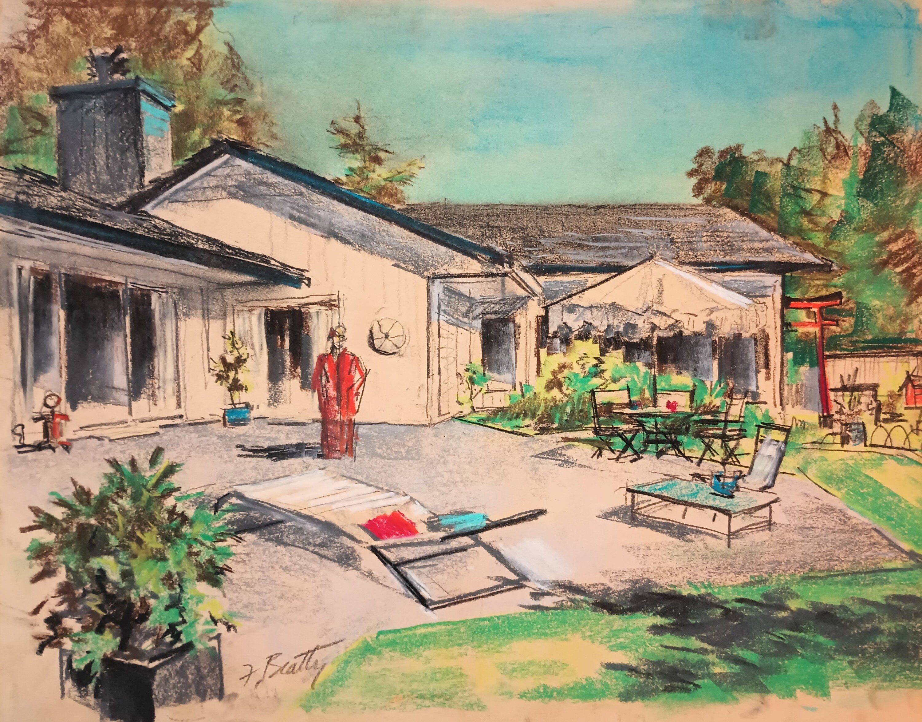 Frank Beatty Modernist Pastel on Paper - Etsy