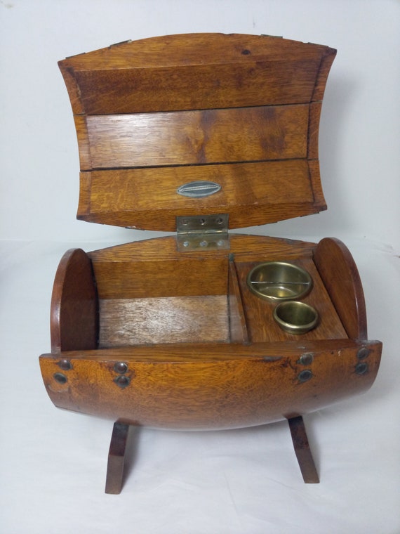 Antique Cigar Barrel Style Smoking Box DN Theshopsinuptown - Etsy