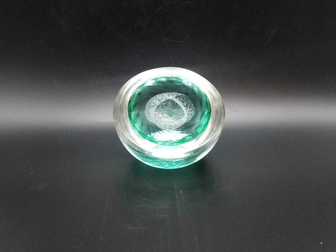 Studio Art Glass Paperweight/signed Green Spiral Glass Paperweight ...