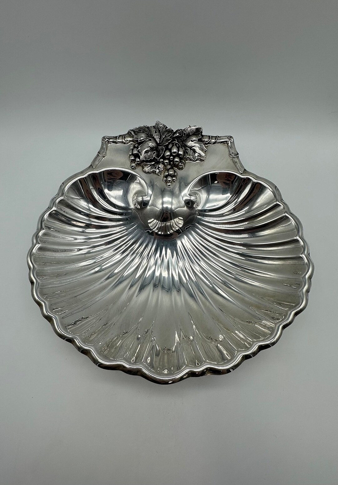 Reed and Barton 9 Inch Silverplate Footed Shell Grape Bowl / Vintage ...