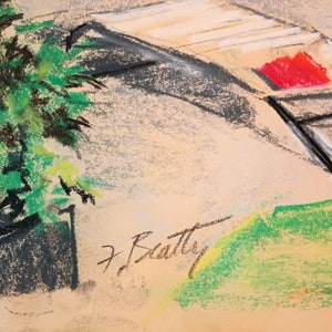 Frank Beatty Modernist Pastel on Paper - Etsy