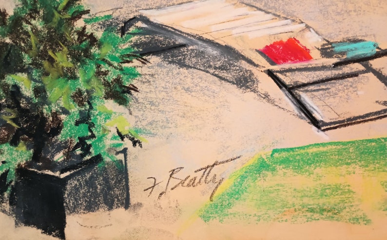 Frank Beatty Modernist Pastel on Paper - Etsy