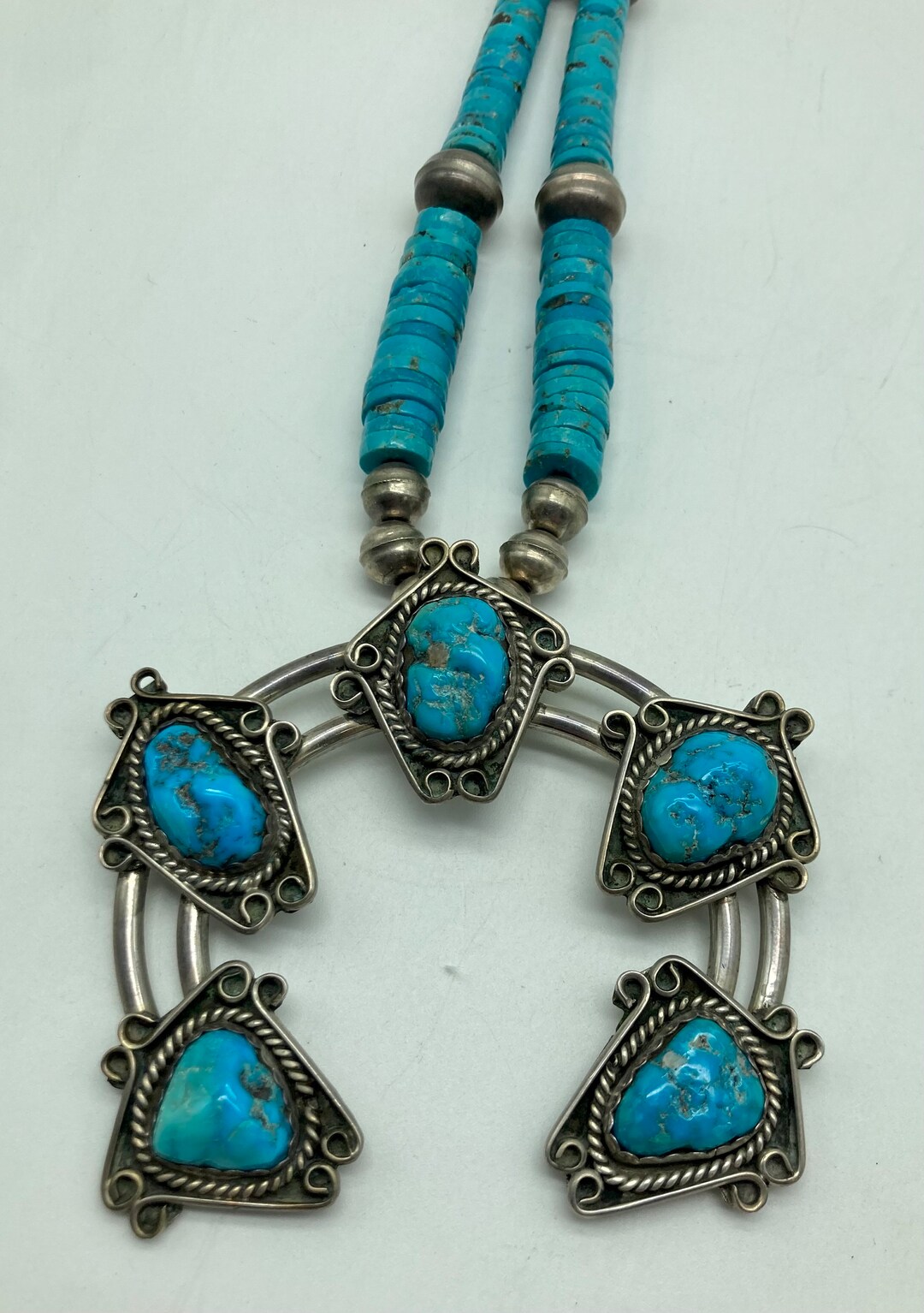 Native American Handmade Sterling Silver Naja Necklace With Natural ...