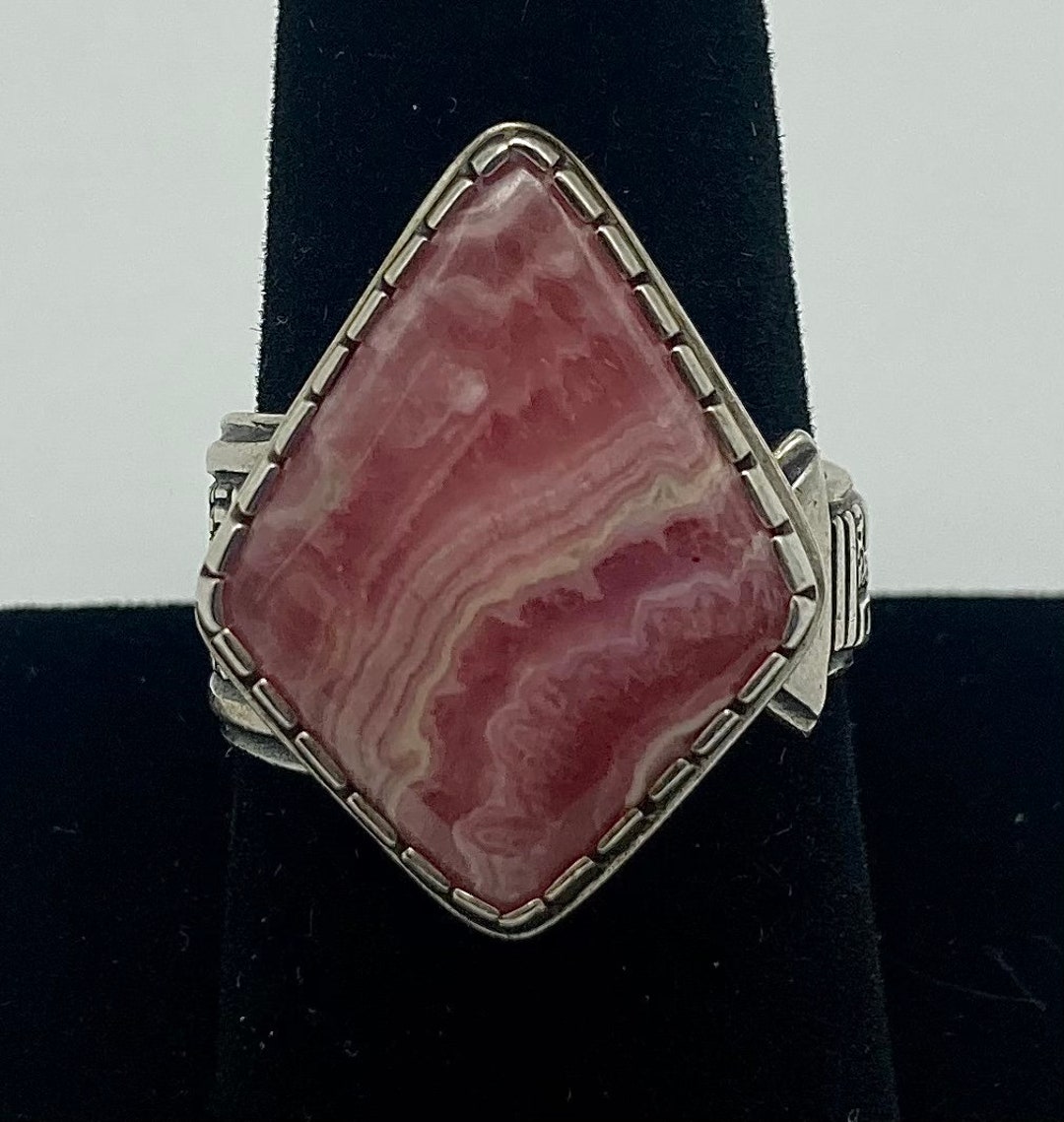 RMT Relios Signed 925 Sterling Silver Ring With Rhodochrosite Stone ...
