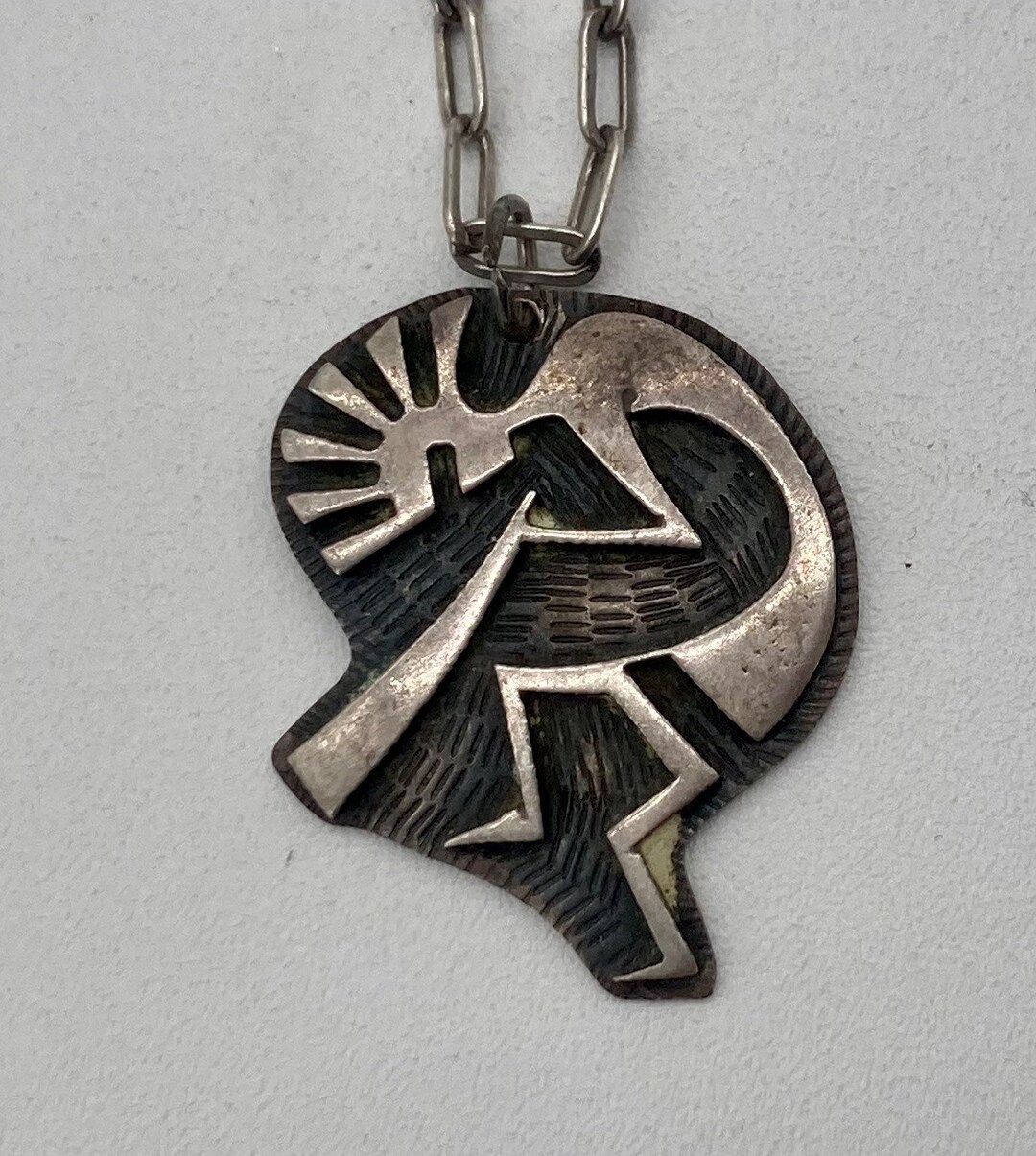 Artist Signed Hopi Handmade Sterling Silver Kokopelli Flute Player ...