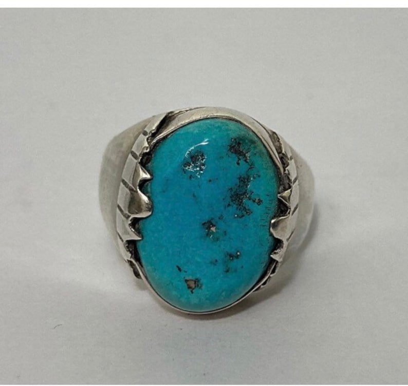 Artist Signed Zuni Handmade Sterling Silver Ring With - Etsy