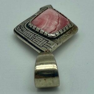 RMT Relios Signed 925 Sterling Silver Pendant With Rhodochrosite Center ...