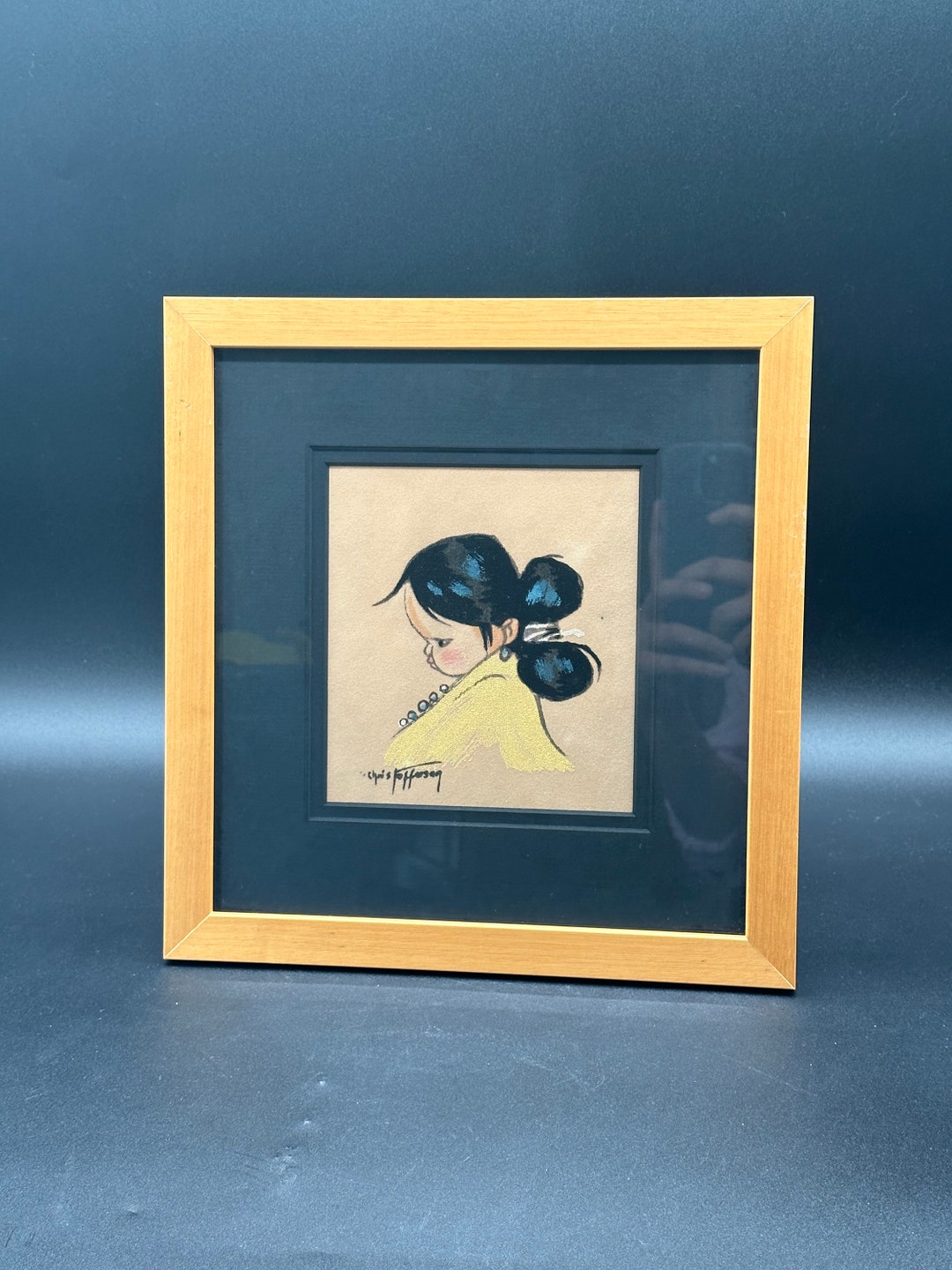 Original Vintage Christofferson Painting / Framed Pastel Painting ...