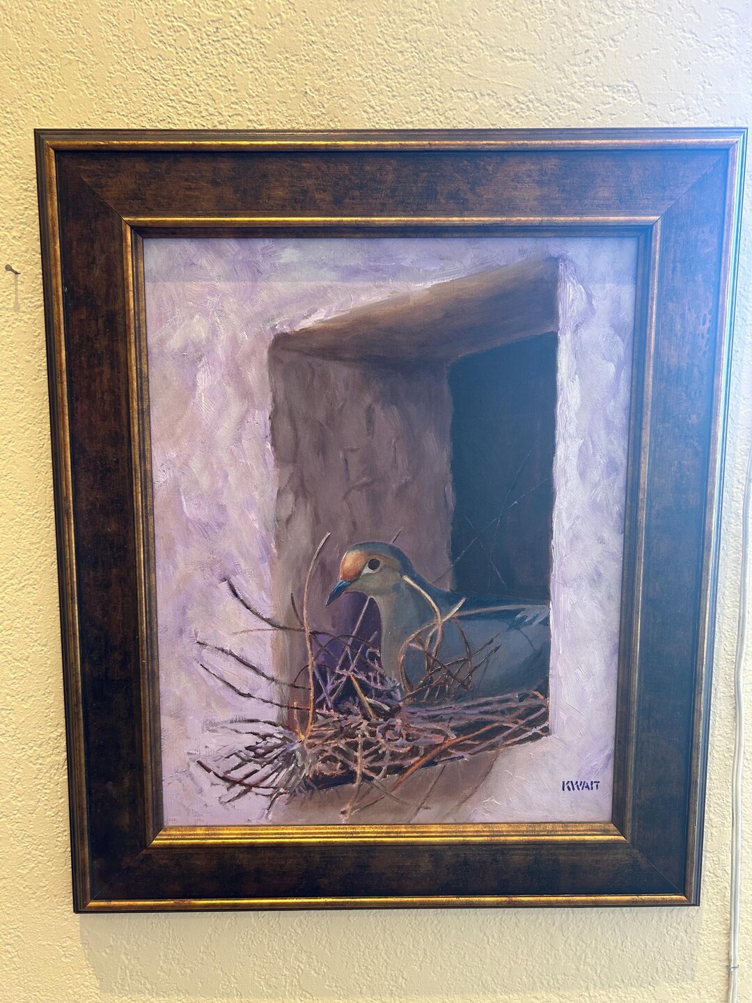 Robert Kwait "dove on Nest" Oil Painting / 99 AS / Theshopsinuptown ...