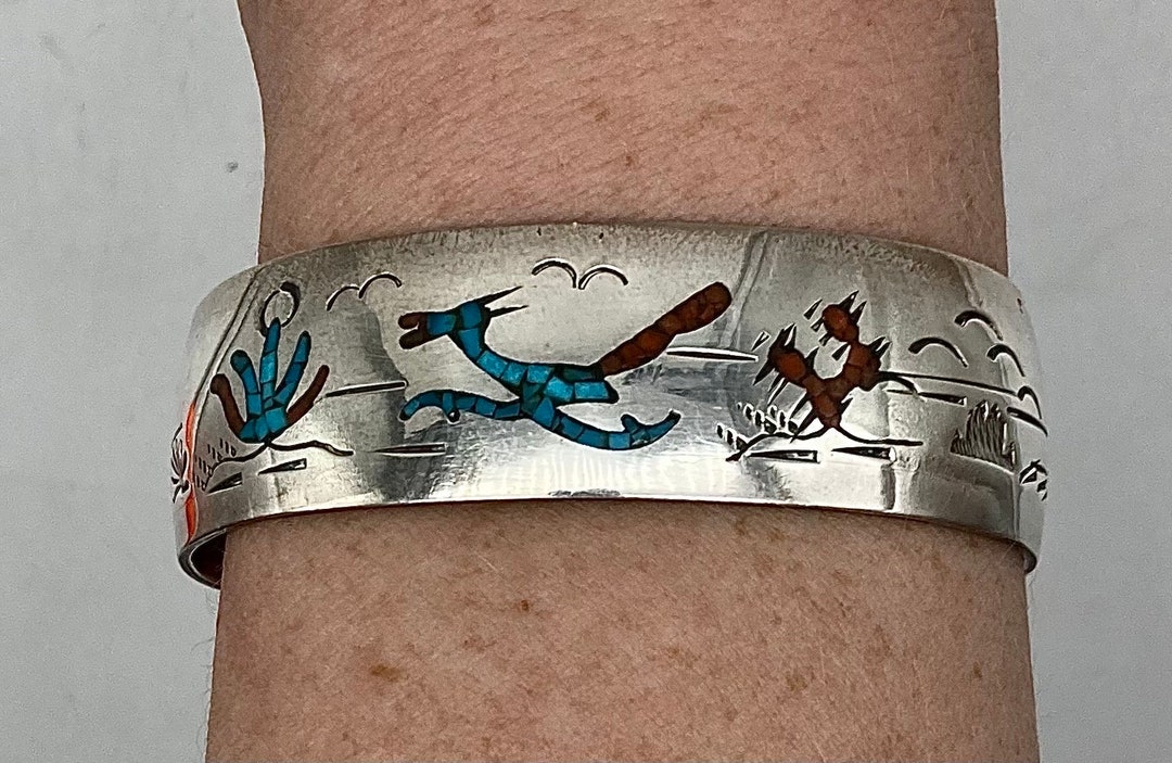 Gibson Gene Signed Navajo Handmade Sterling Silver Cuff Bracelet With ...